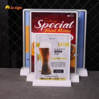 Indoor Use Only - Rechargeable Desktop Display Double Side Advertising ...