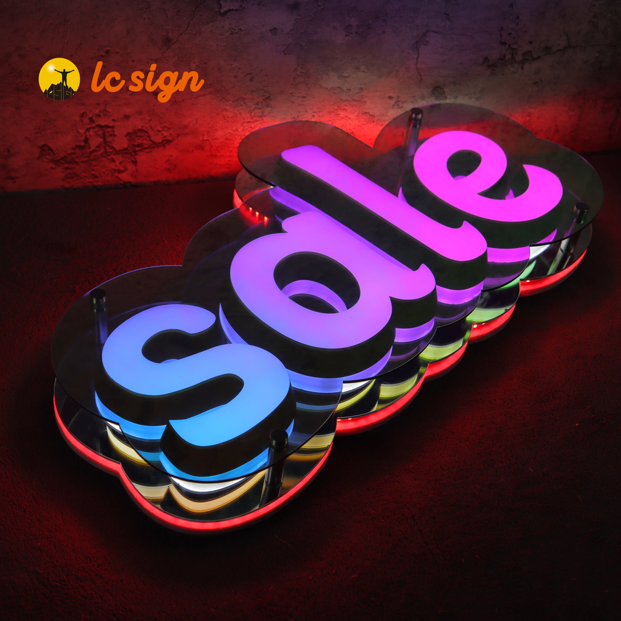 Bright & Eye-Catching Infinity Mirror LED Acrylic Letters (Multiple Si ...