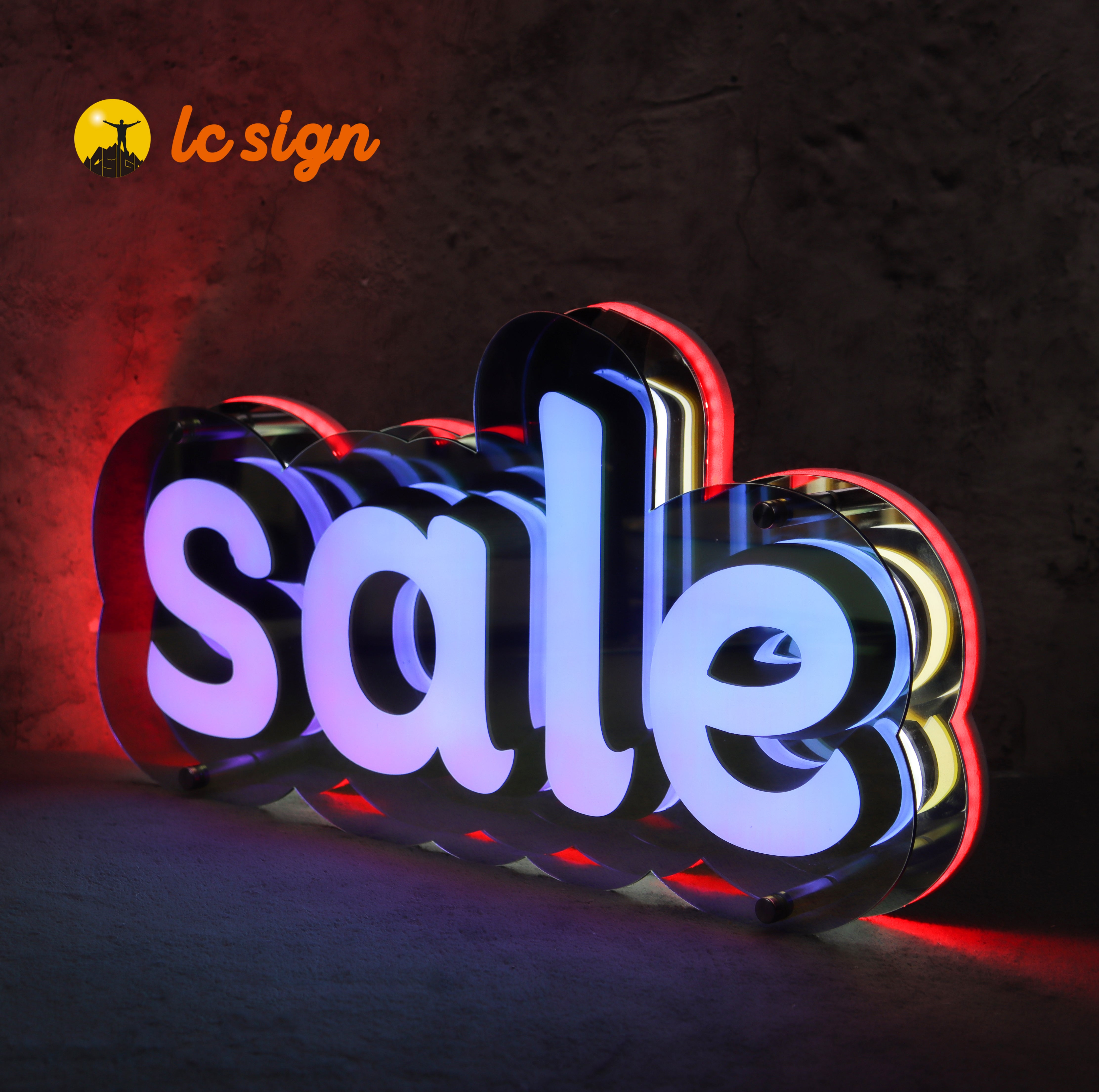 Bright & Eye-Catching Infinity Mirror LED Acrylic Letters (Multiple Si ...